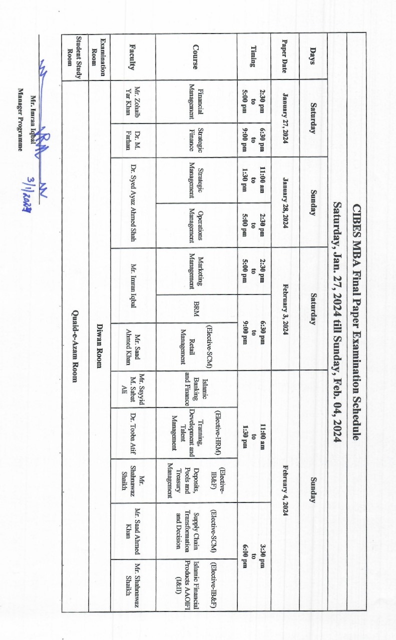 Notices & Schedules – CIBES